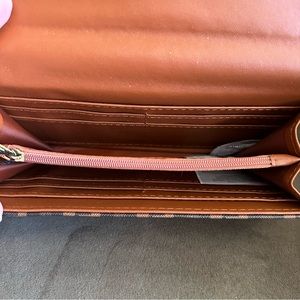 London Fog | Bags | London Fog Cognac Sophia Signature Flap Wallet ...